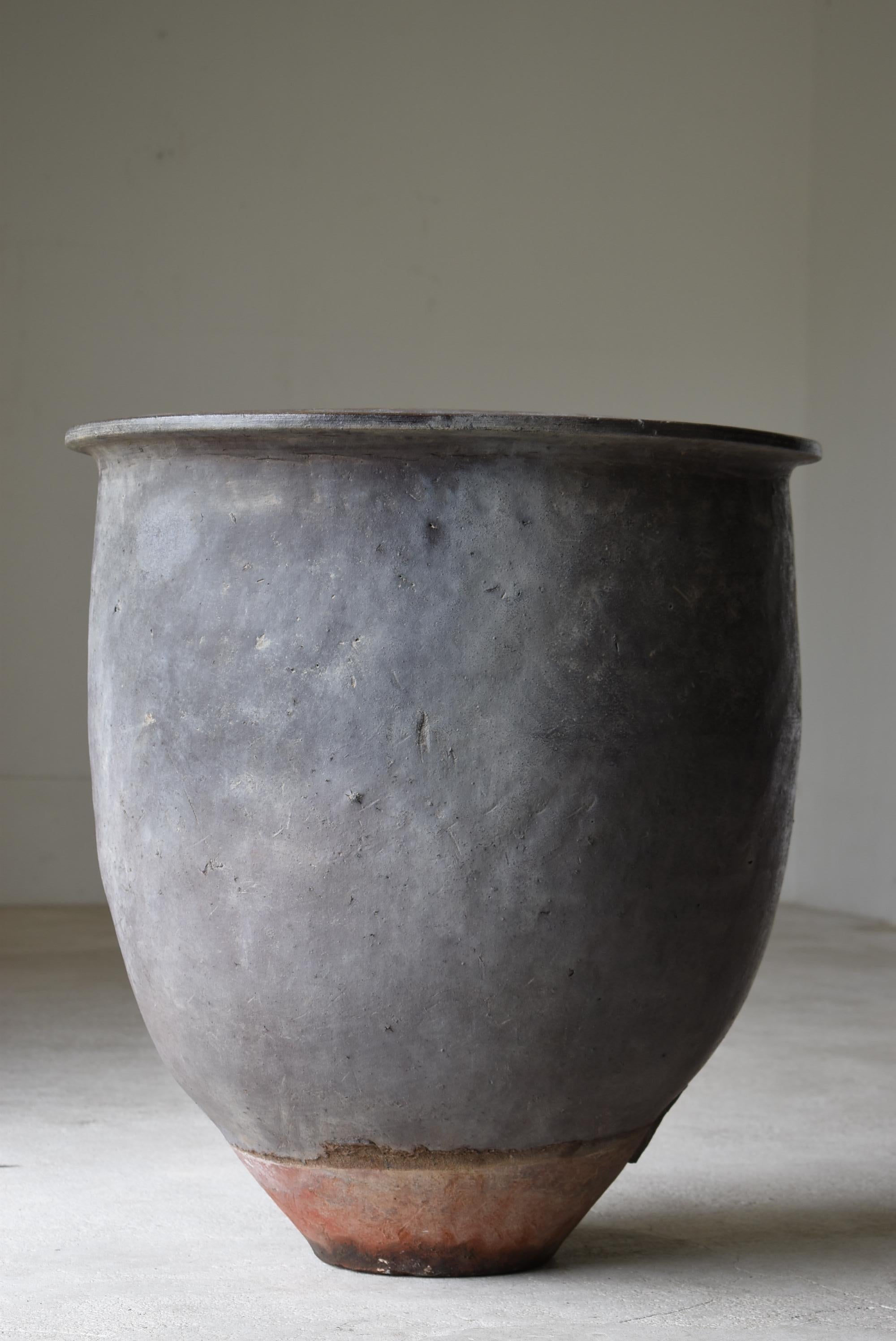 Japanese Antique Huge Pottery 1700s-1800s/Water Jug Flower Vase Wabi ...