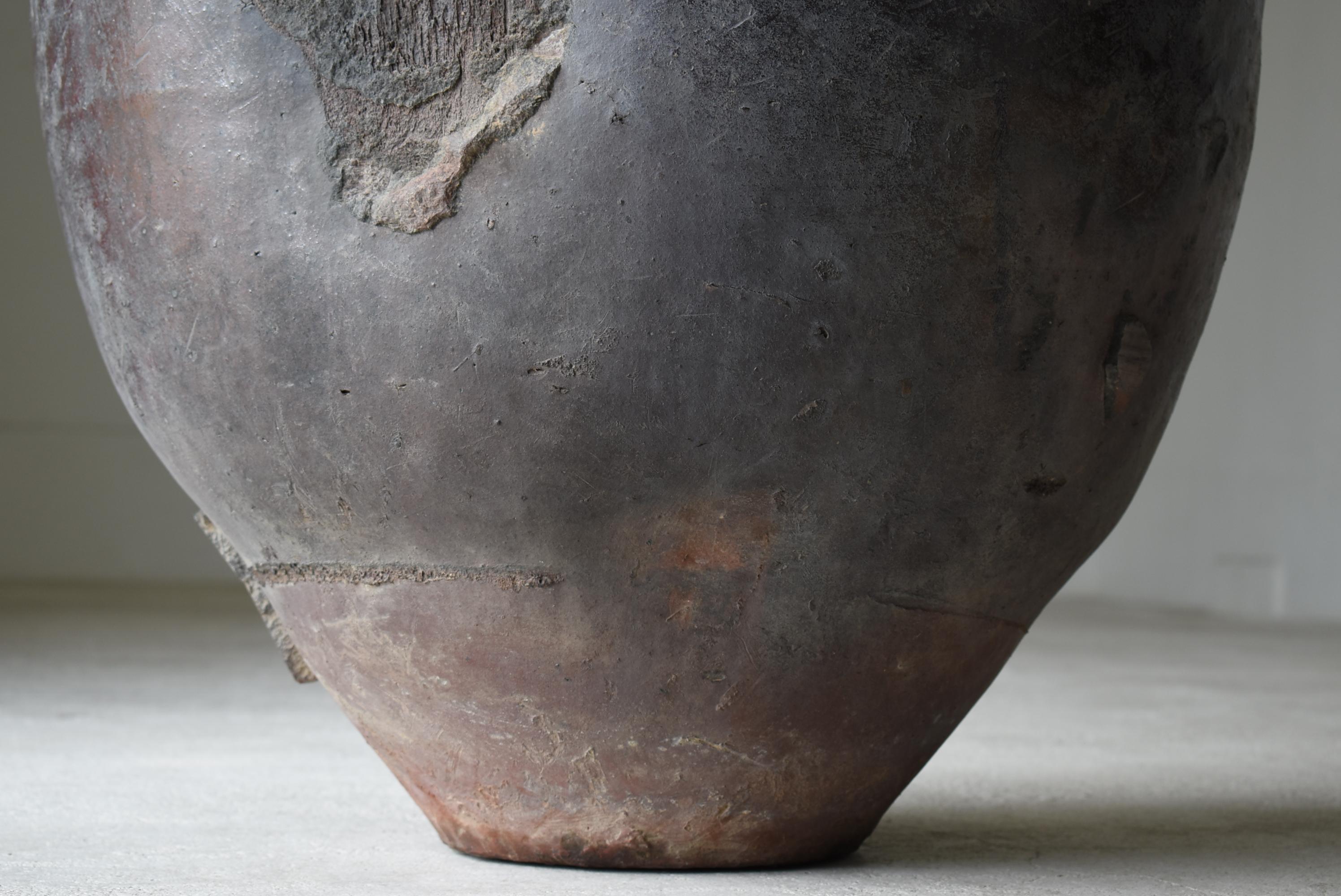 Japanese Antique Huge Pottery 1700s-1800s/Water Jug Flower Vase Wabi ...