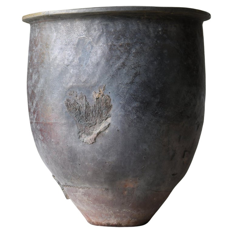 Japanese Antique Huge Pottery 1700s-1800s/Water Jug Flower Vase Wabi ...