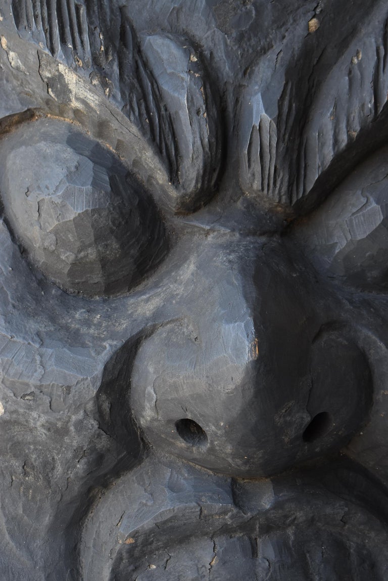 Japanese Antique Huge Wood Carving Masks 1860s-1920s/Mingei Wall Decor ...