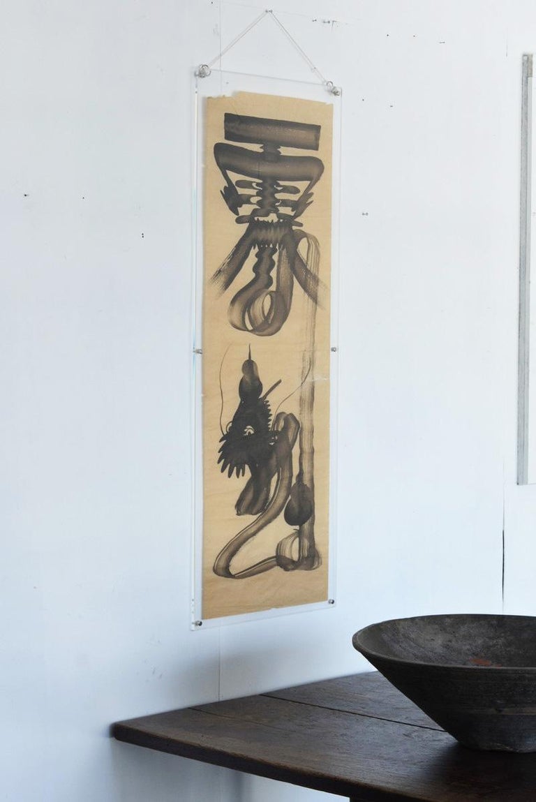 Japanese Antique Ink Painting / 19th Century / Rare Chinese Character ...