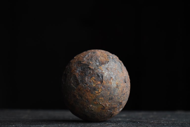 Japanese Antique Iron Ball "Shell" 1900s-1940s / Figurine Steel Object ...