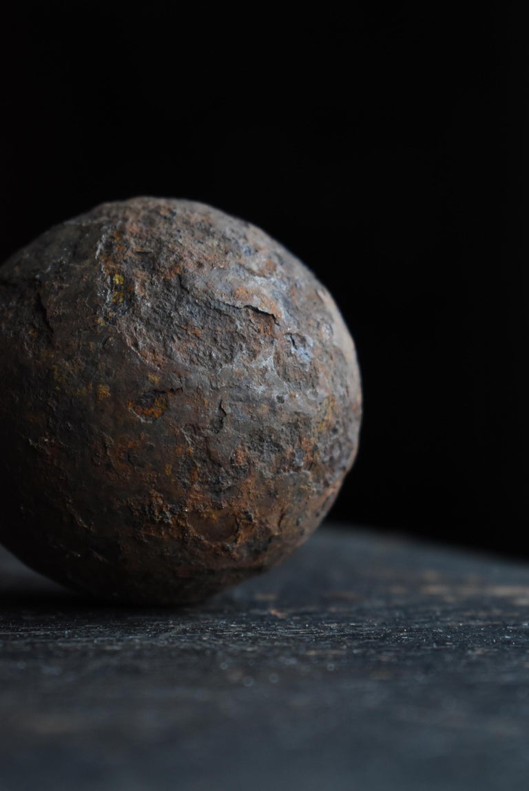 Japanese Antique Iron Ball "Shell" 1900s-1940s / Figurine Steel Object ...