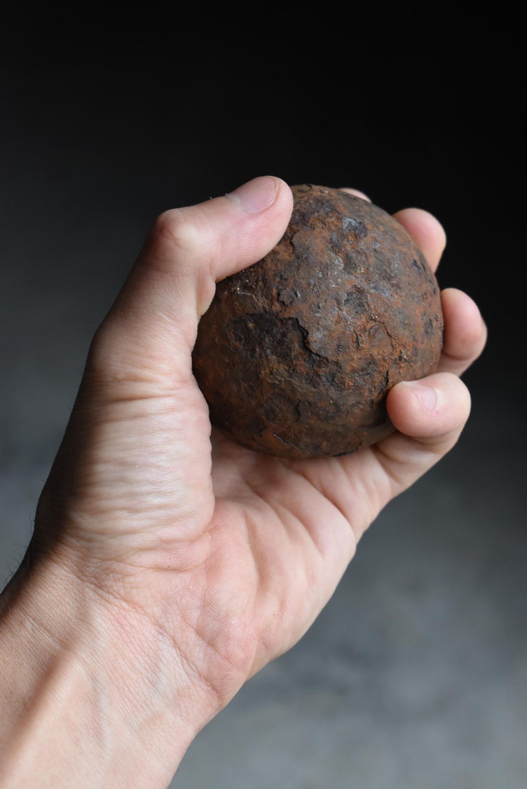 Japanese Antique Iron Ball "Shell" 1900s-1940s / Figurine Steel Object ...