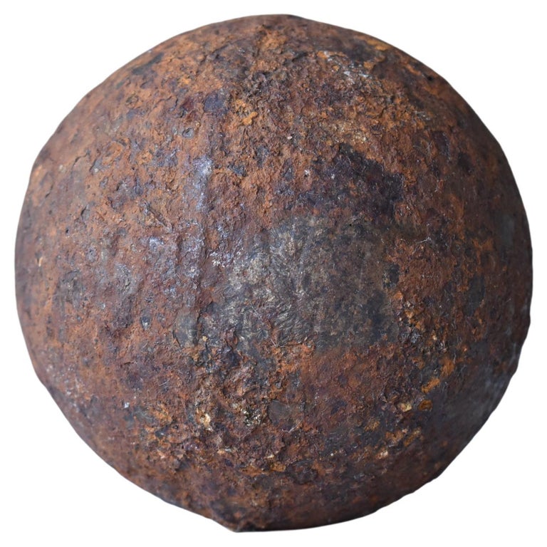 Japanese Antique Iron Ball "Shell" 1900s-1940s/Figurine Steel Object ...
