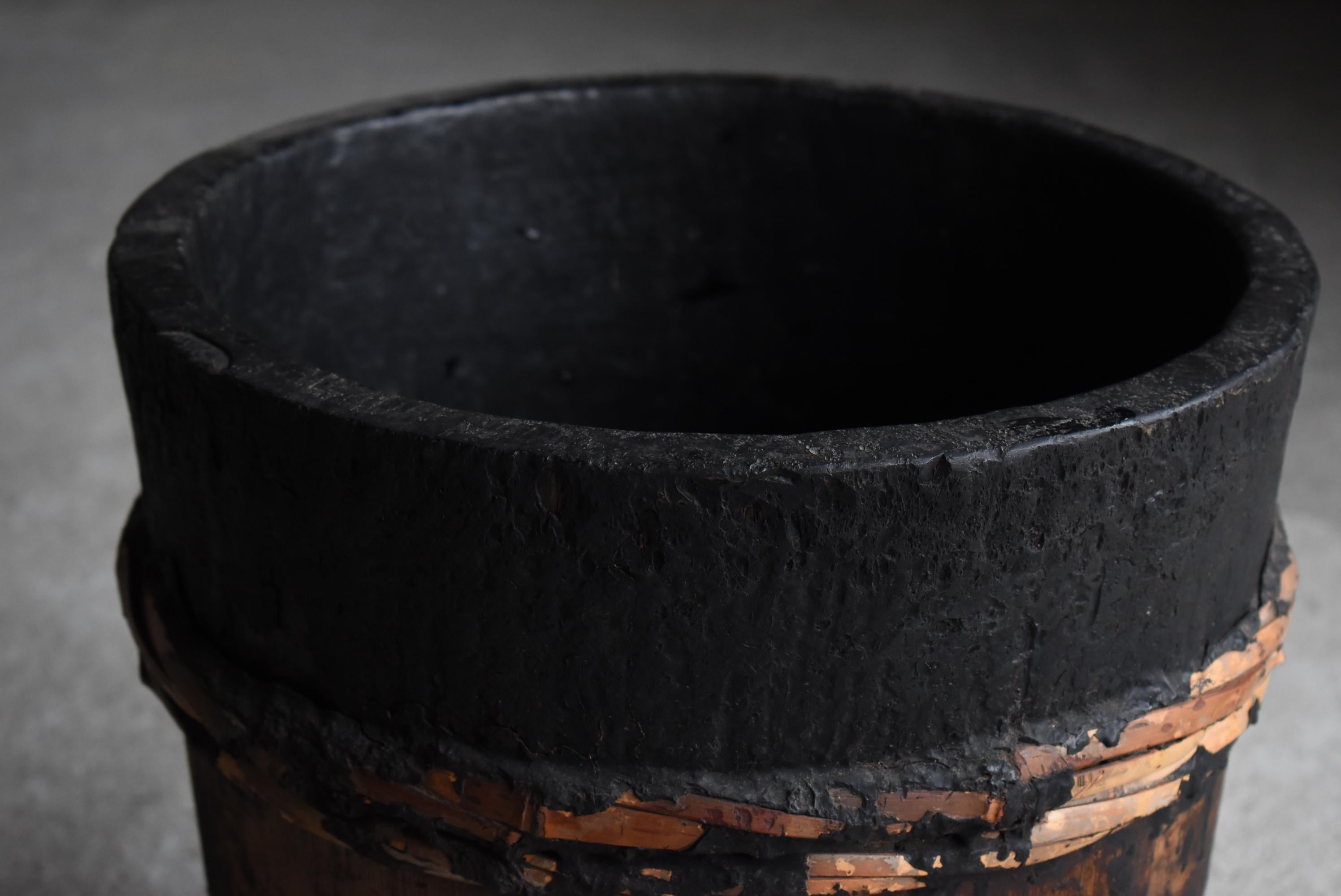 Japanese Antique Lacquer Bucket 1860s-1900s / Plant Cover Wabi Sabi For ...