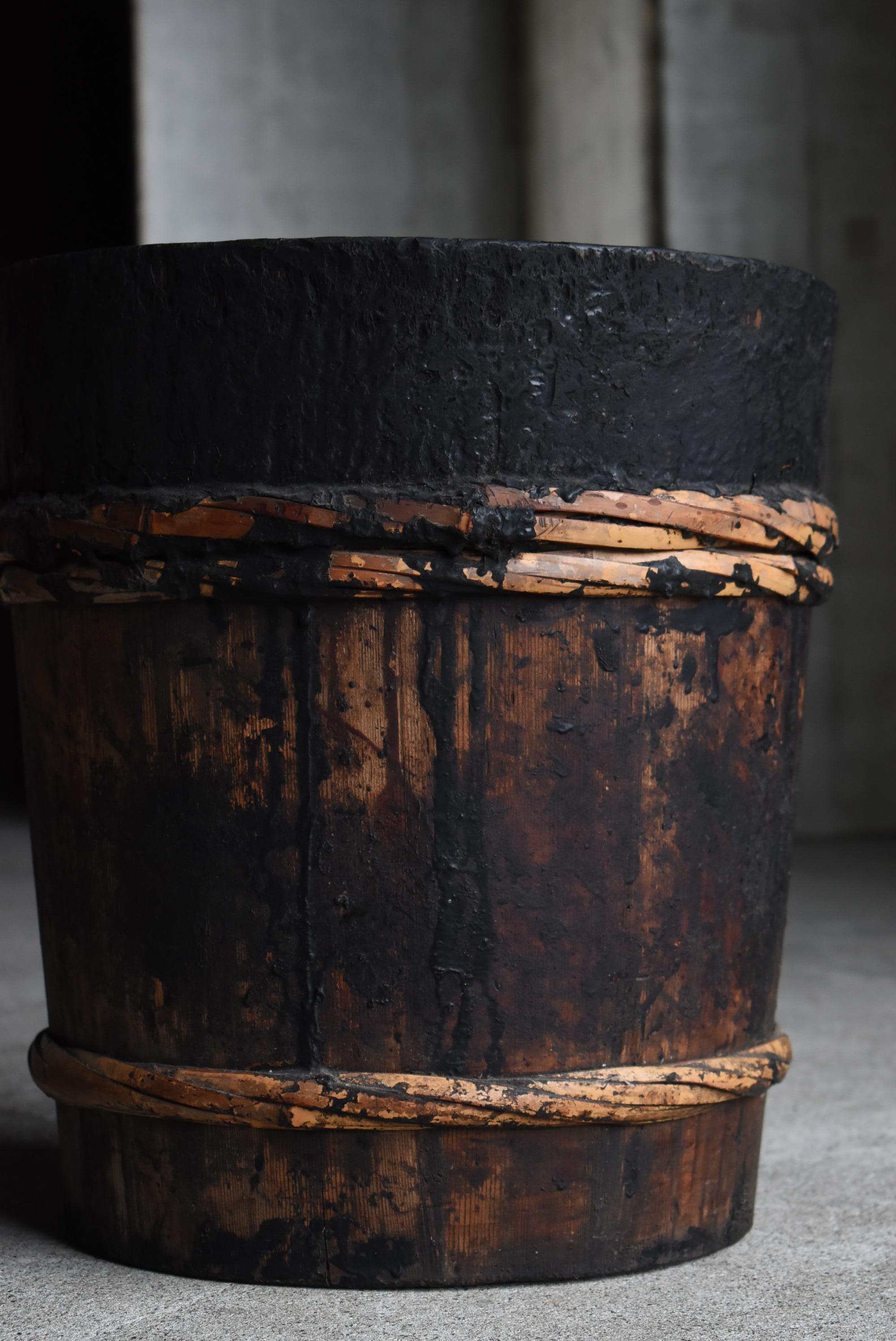 Japanese Antique Lacquer Bucket 1860s-1900s / Plant Cover Wabi Sabi For ...