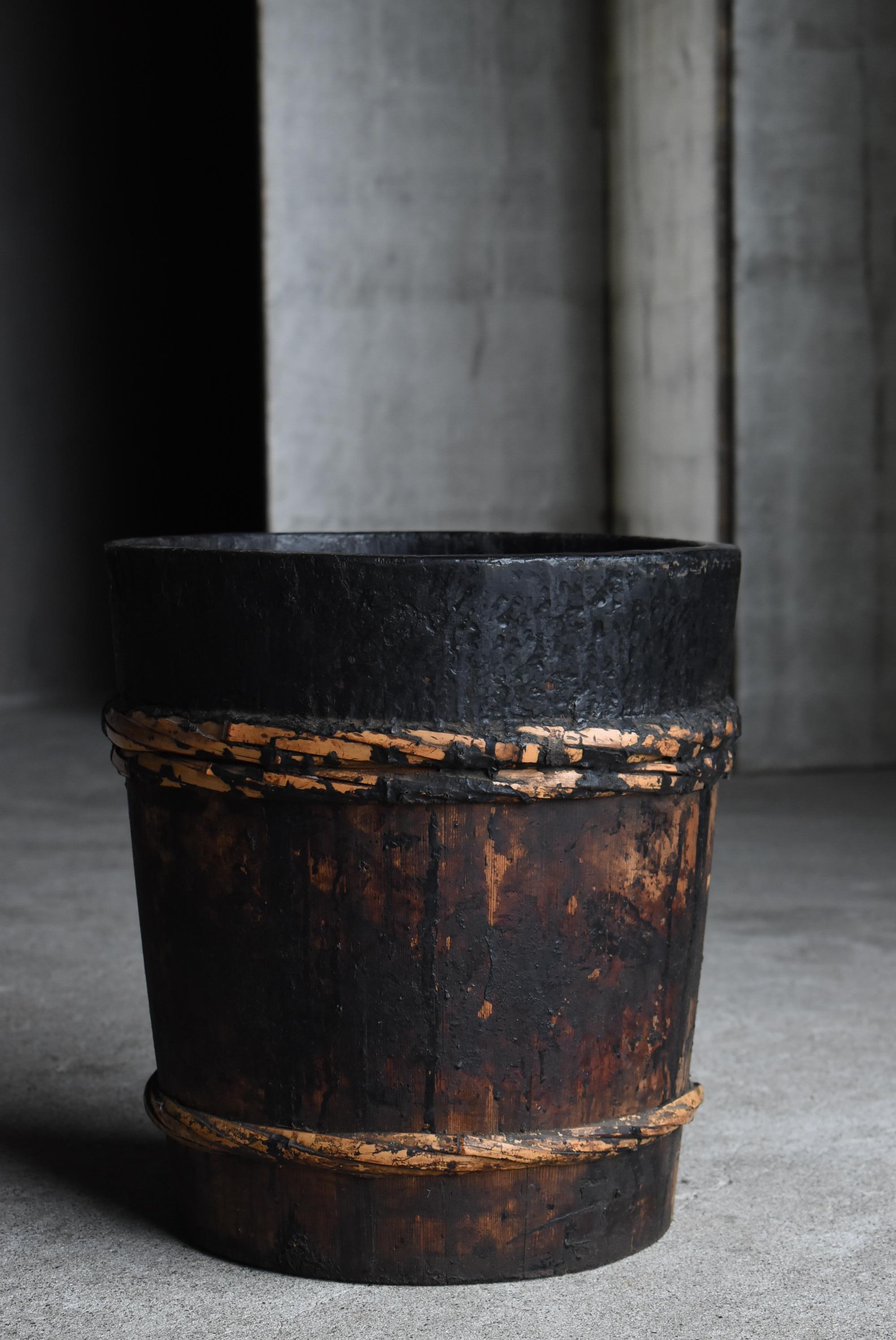 Japanese Antique Lacquer Bucket 1860s-1900s / Plant Cover Wabi Sabi For ...