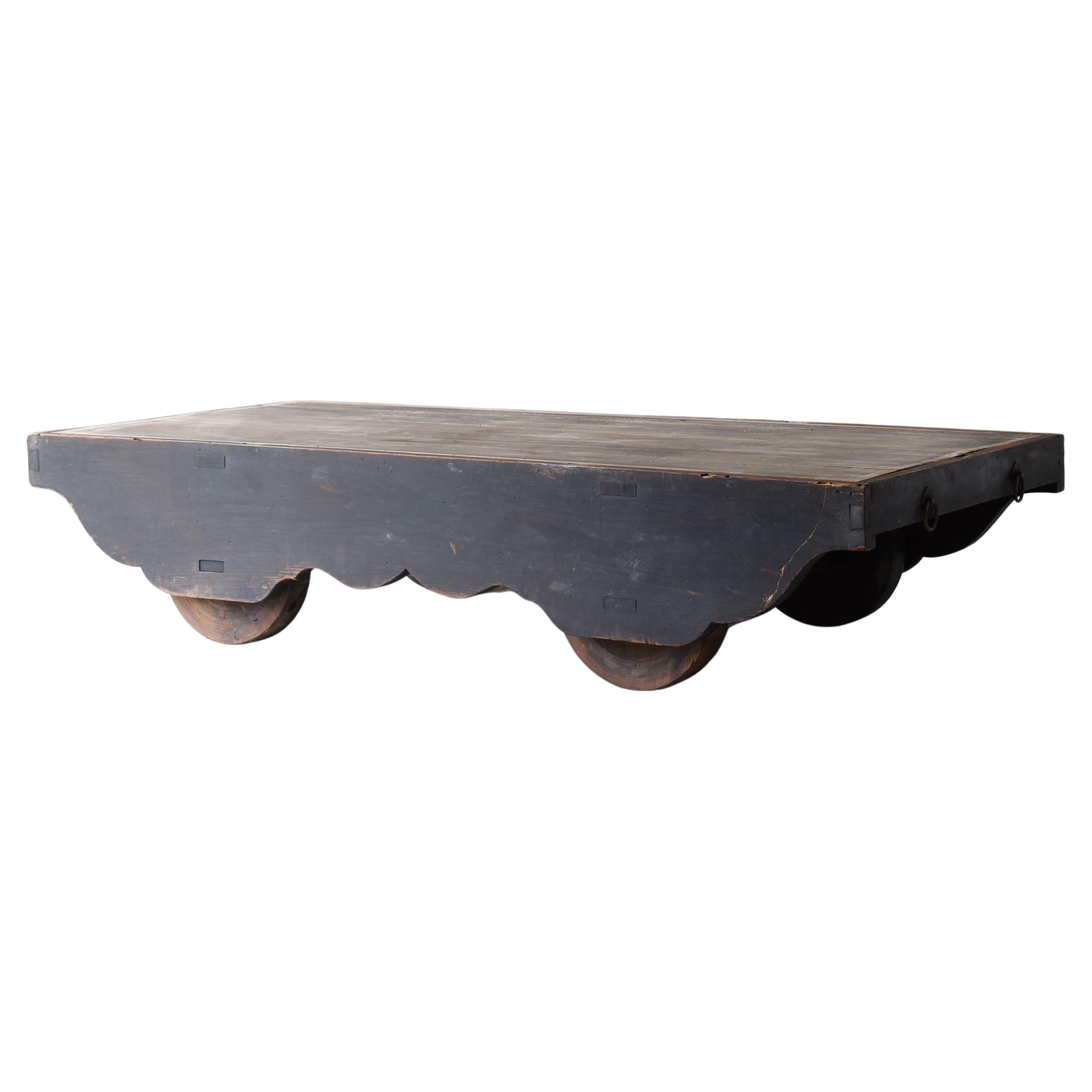 Japanese Antique Large Low Table 1860s-1900s / Sofa Table Wabi Sabi For ...