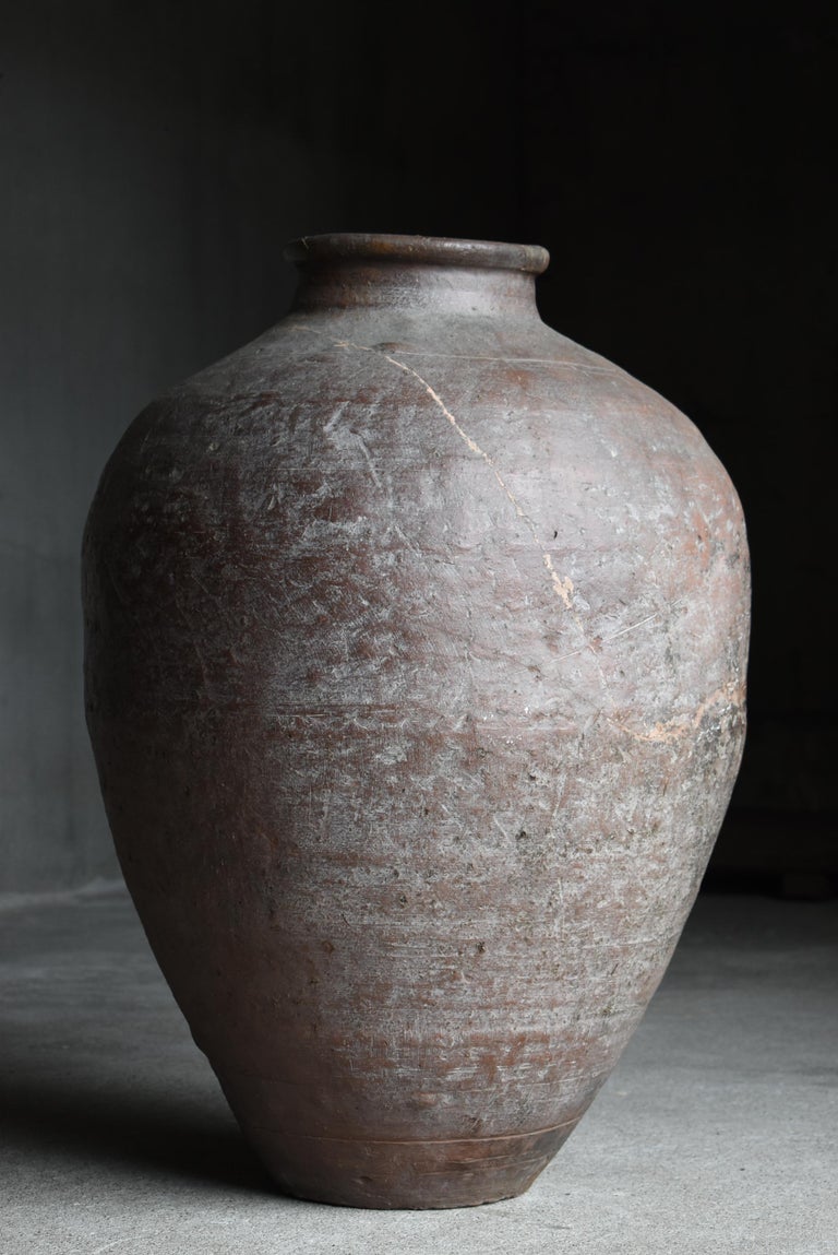 Japanese Antique Large Pottery Vase 1700s-1800s / Vessel Flower Vase ...