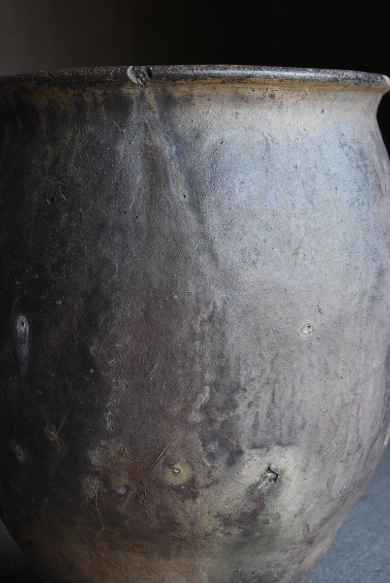 Japanese Antique Large Pottery Vase 1700s-1800s / Wabi Sabi Vessel ...