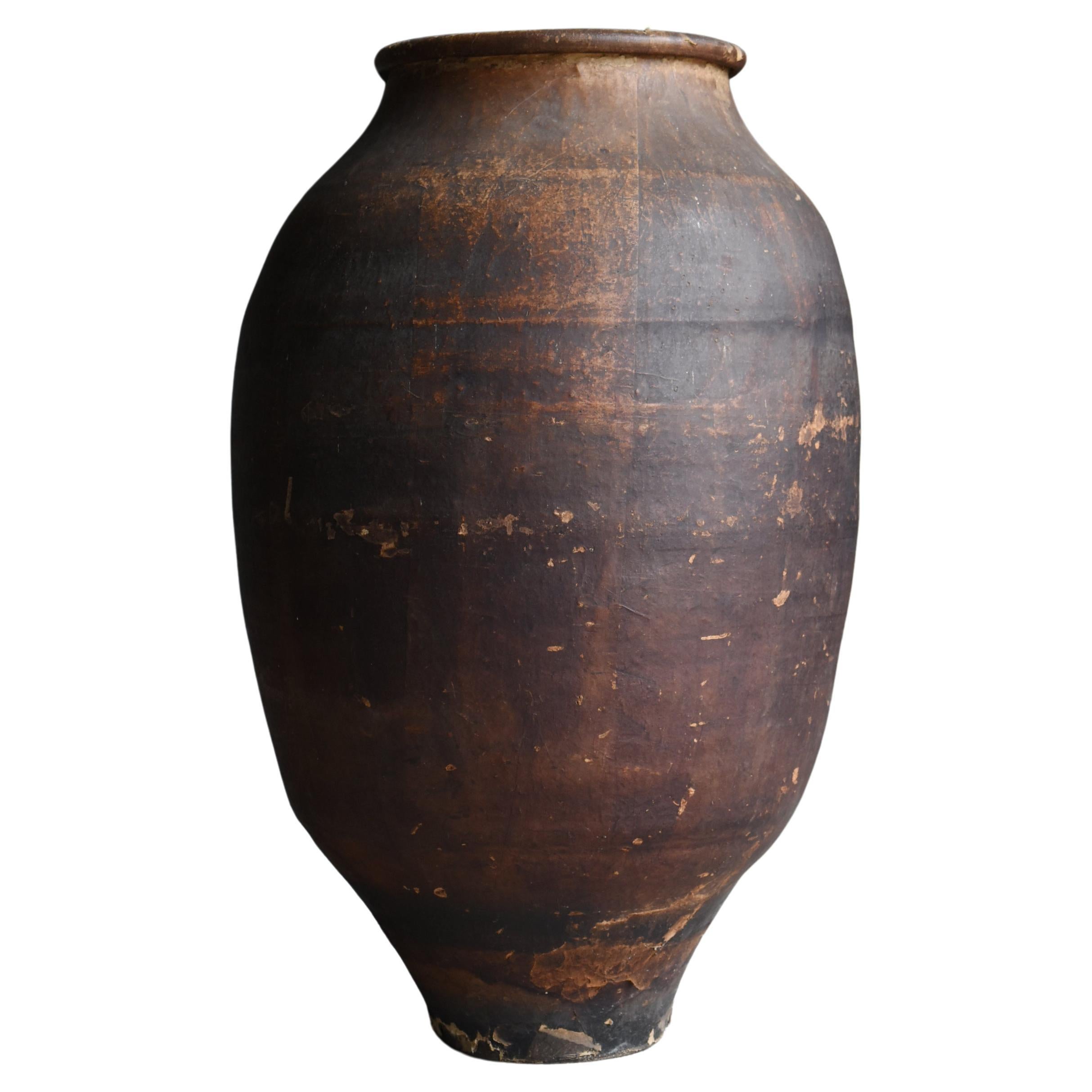 Japanese Antique Large Pottery Vase 1860s-1900s / Flower Vase Wabisabi ...