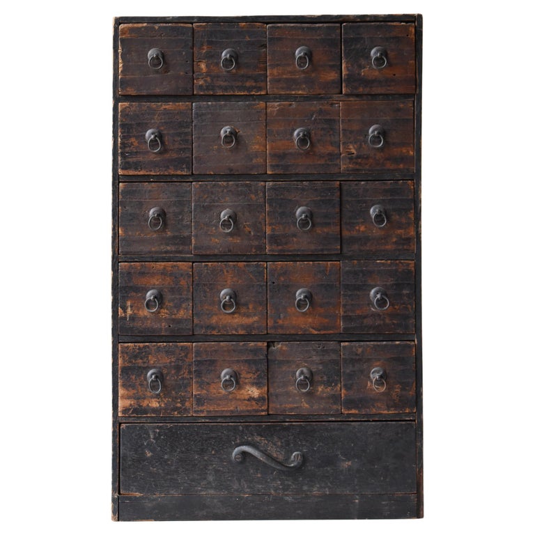 Japanese Antique Medicine Chest 1860s-1920s/Drawer Storage Cabinet ...