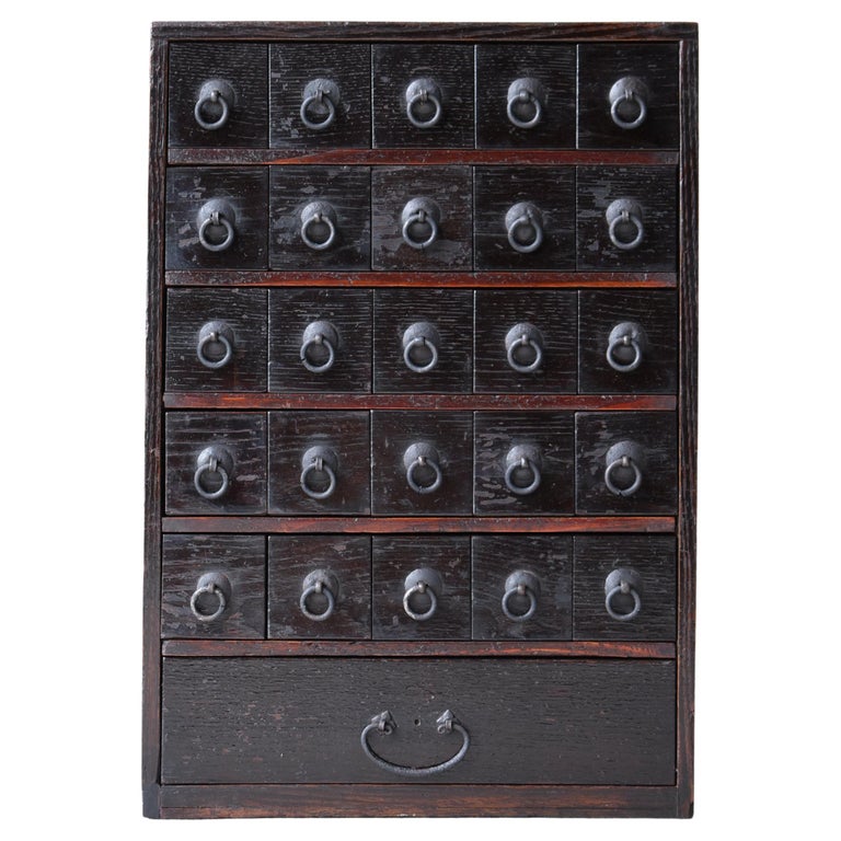 Japanese Antique Medicine Chest 1860s-1920s/Drawer Storage Wabisabi ...