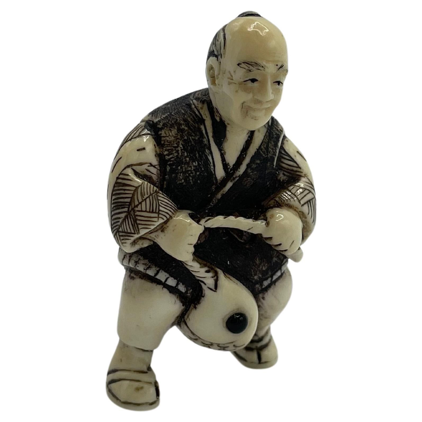 Japanese Antique Netsuke Charm Taisho era 1920s For Sale at 1stDibs