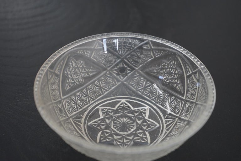 Japanese Antique Old Glass Dish Pressed Glass Folk Art Set For Sale at ...