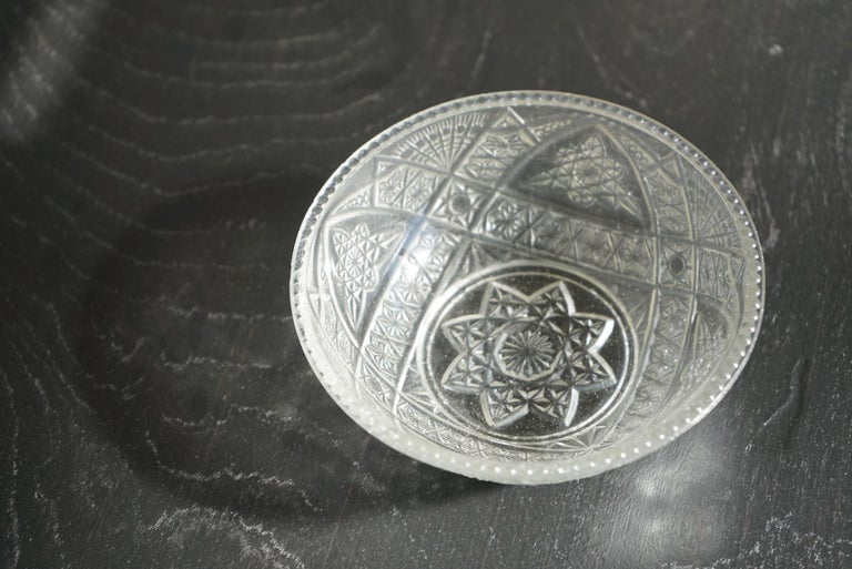 Japanese Antique Old Glass Dish Pressed Glass Folk Art Set For Sale at ...
