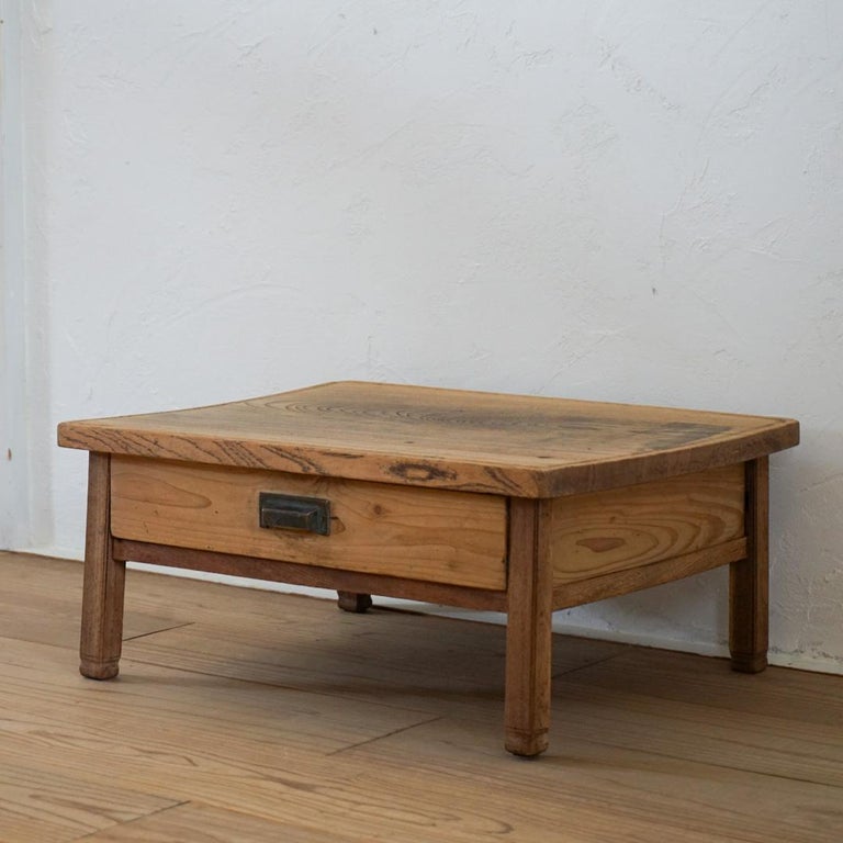Japanese Antique Old Table Desk Keyaki Wood Primitive For Sale at 1stDibs