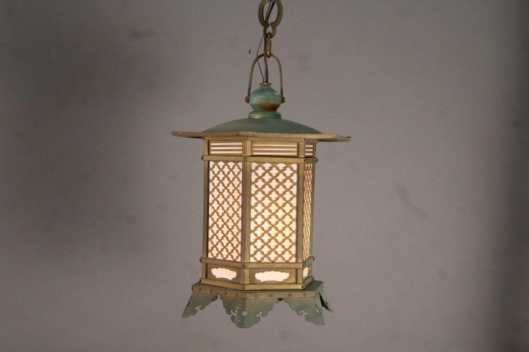 Japanese Antique Pair Fine Bronze Pendant Lantern Light Fixtures ...