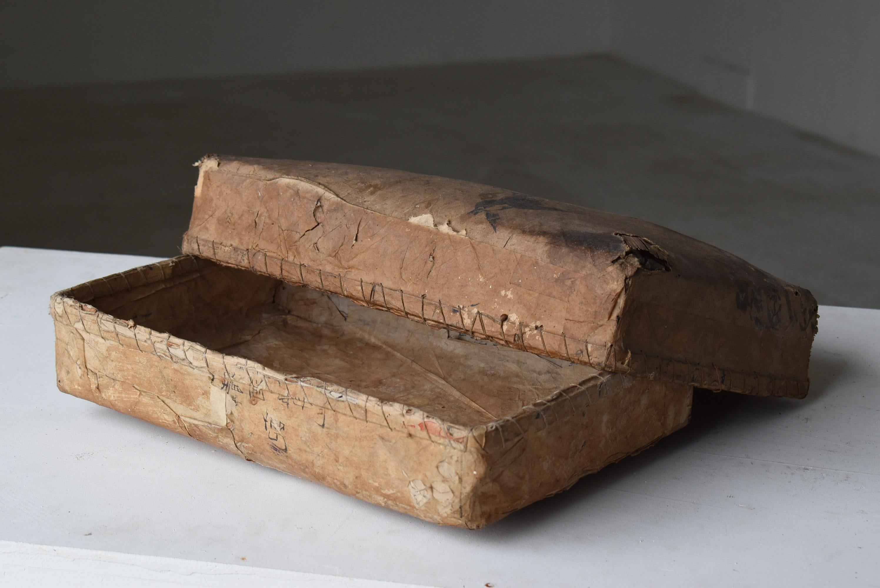 Japanese Antique Paper-Covered Box 1800s-1860s/Edo Period Wabisabi Art ...