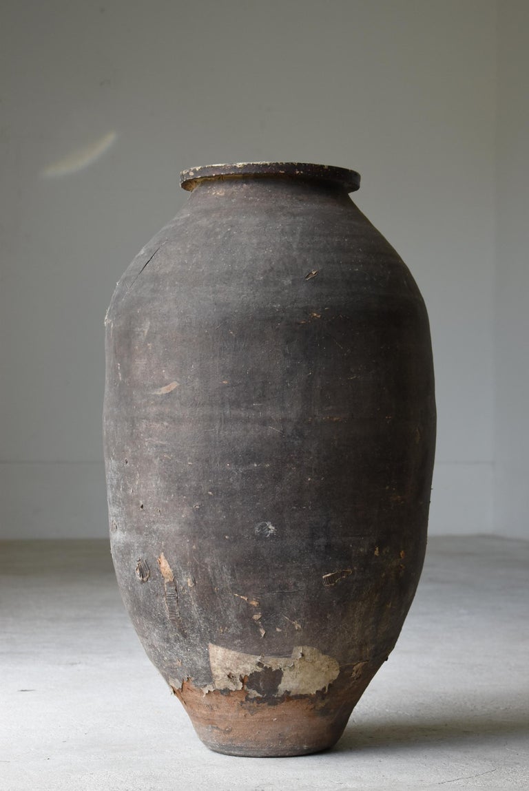 Japanese Antique Paper-Covered Pottery 1860s-1900s /Flower Vase Wabi ...