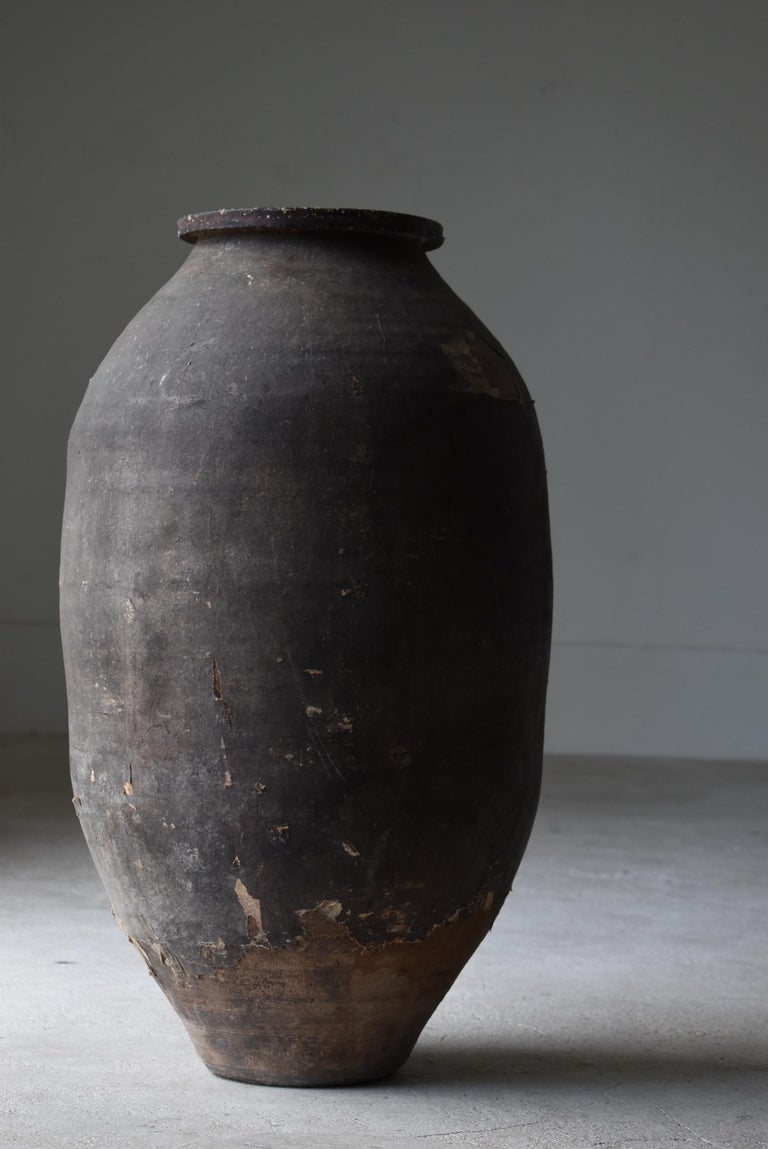 Japanese Antique Paper-Covered Pottery 1860s-1900s /Flower Vase Wabi ...