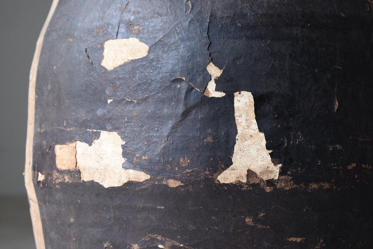 Japanese Antique Paper-Covered Pottery 1860s-1900s /Pot Tsubo Vessel ...