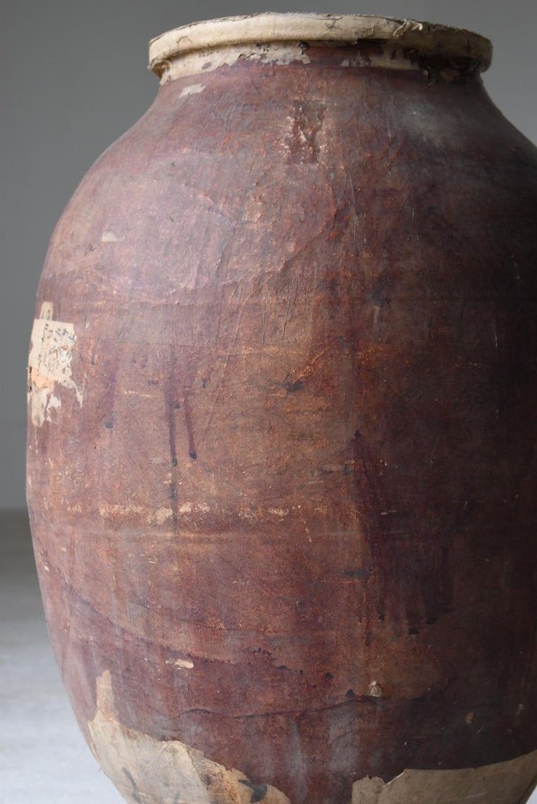 Japanese Antique Paper-Covered Pottery 1860s-1900s /Tsubo Vessel Flower ...