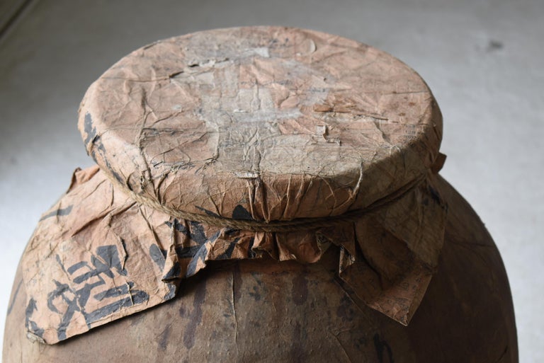 Japanese Antique Paper-Covered Pottery 1860s-1900s/Tsubo Vessel Flower ...