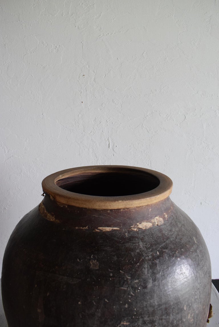 Japanese Antique Paper-Covered Pottery Flower Vase Wabi-Sabi Pot at 1stDibs