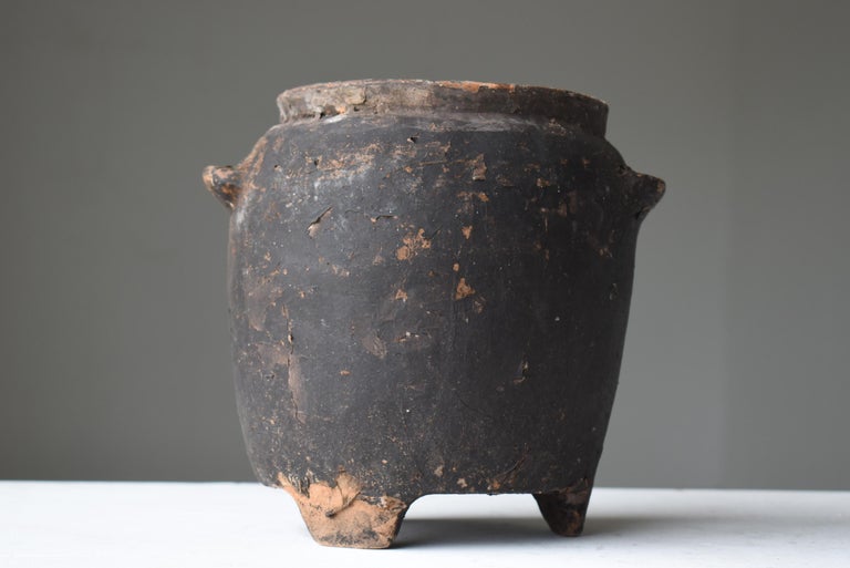 Japanese Antique Paper-Covered Pottery Jar 1800s-1860s / Flower Vase ...