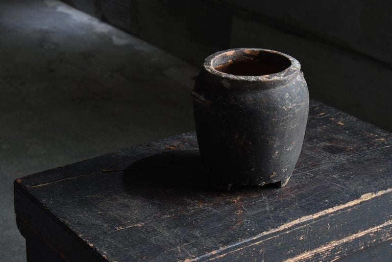 Japanese Antique Paper-Covered Pottery Jar 1800s-1860s / Flower Vase ...