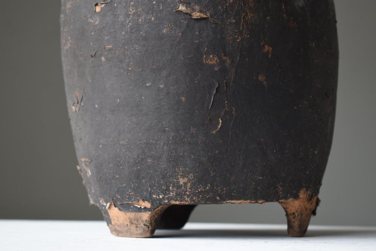 Japanese Antique Paper-Covered Pottery Jar 1800s-1860s / Flower Vase ...