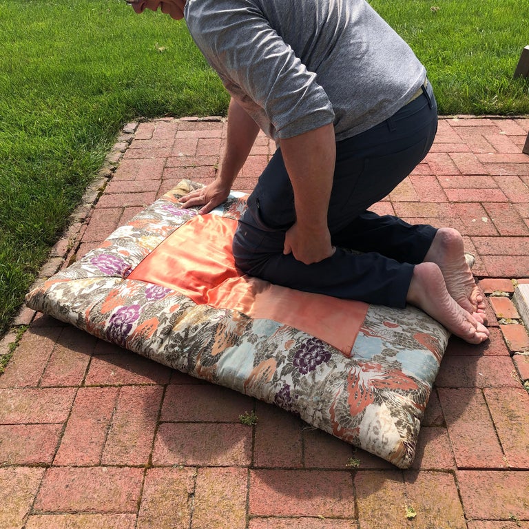 Japanese Antique Plush Silk Buddhist, Prayer Chanting Mat at 1stDibs