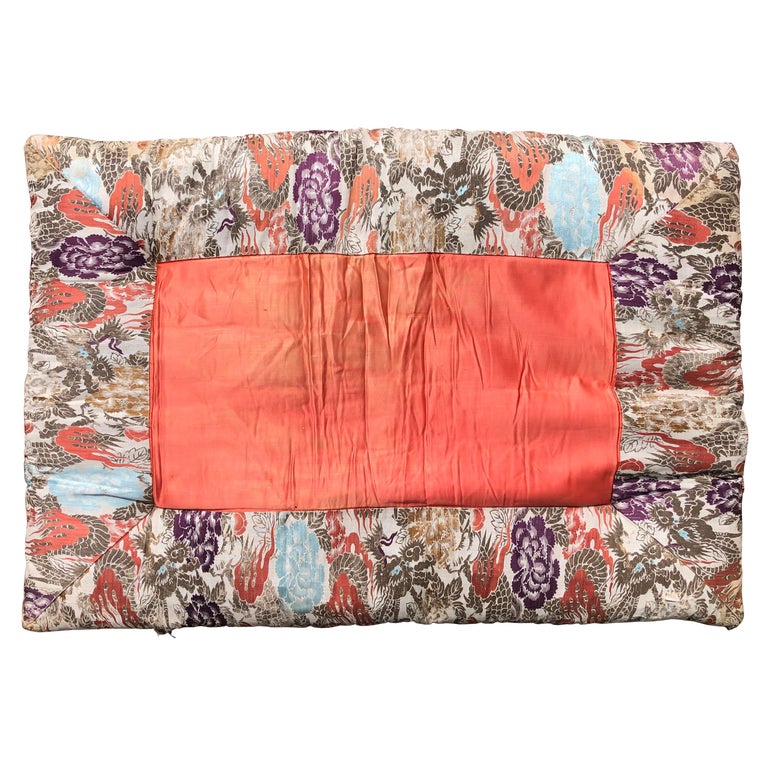 Japanese Antique Plush Silk Buddhist, Prayer Chanting Mat at 1stDibs
