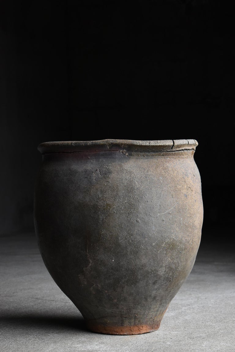 Japanese Antique Pottery 1600s-1700s/Flower Pot Vase Wabi-Sabi Jar at ...