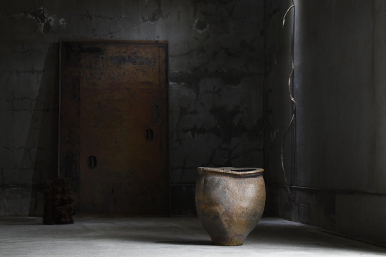Japanese Antique Pottery 1600s-1700s/Flower Pot Vase Wabi-Sabi Jar at ...