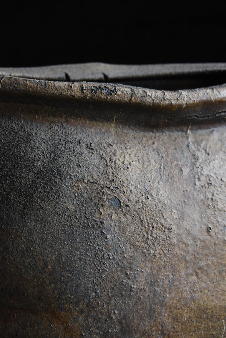 Japanese Antique Pottery 1600s-1700s/Flower Pot Vase Wabi-Sabi Jar at ...