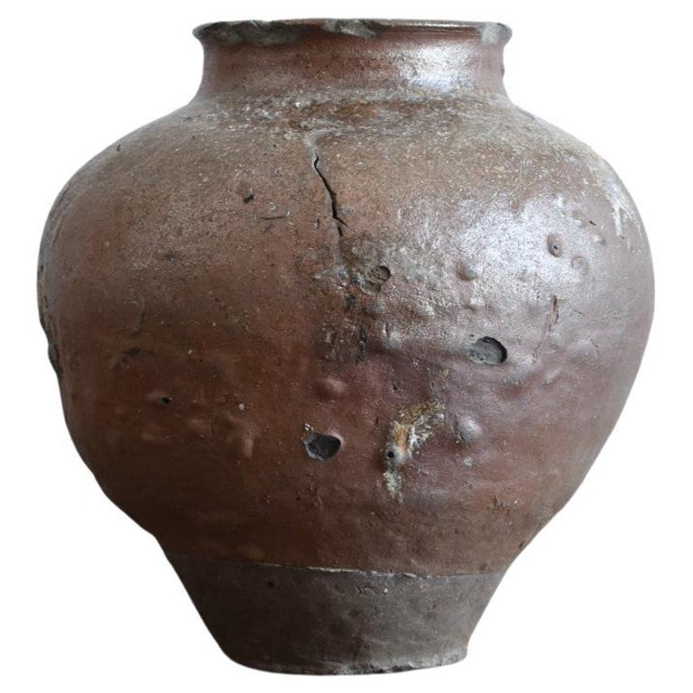 Japanese Antique Pottery Pot / 1500s / Wabi-Sabi Vase / Tokoname Ware ...