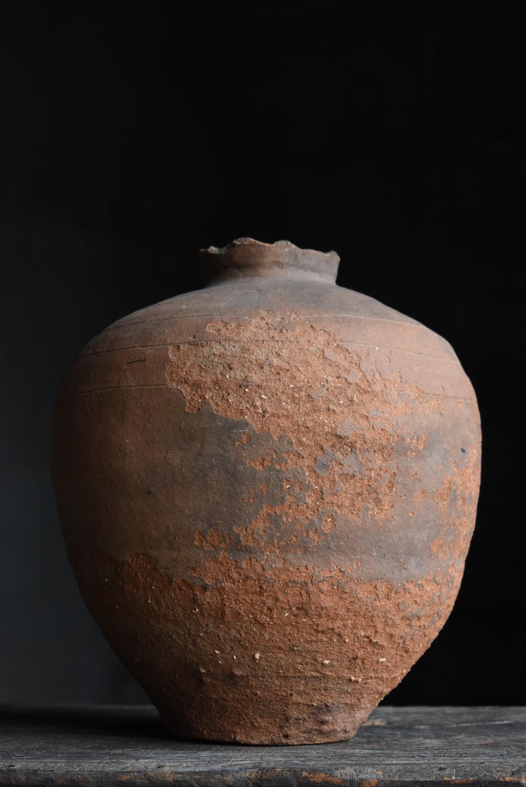 Japanese Antique Pottery Vase 1568s-1600s / Flower Vase Tsubo Wabi Sabi ...