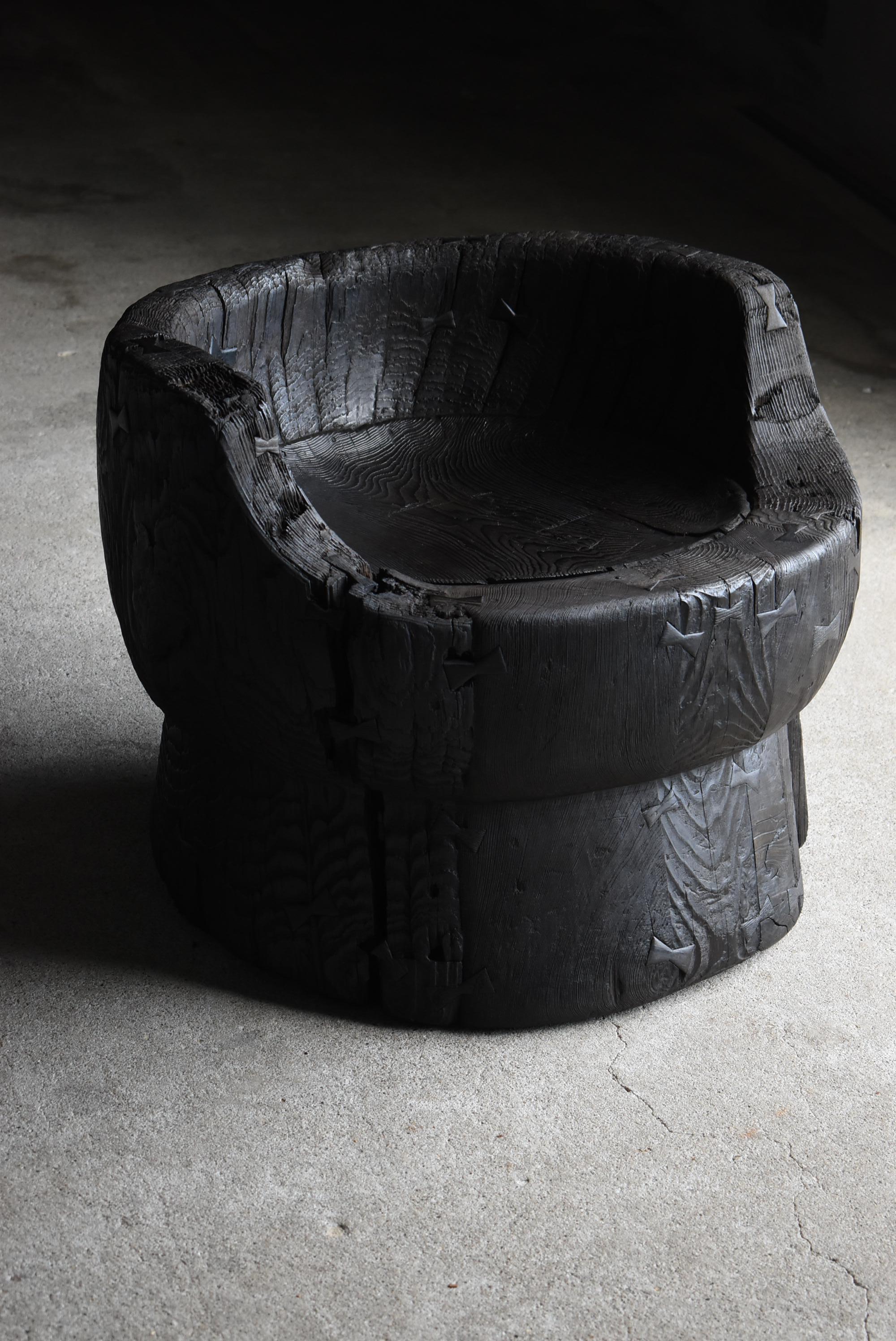 Japanese Antique Primitive Black Chair 1860s-1900s / Seating Mingei ...