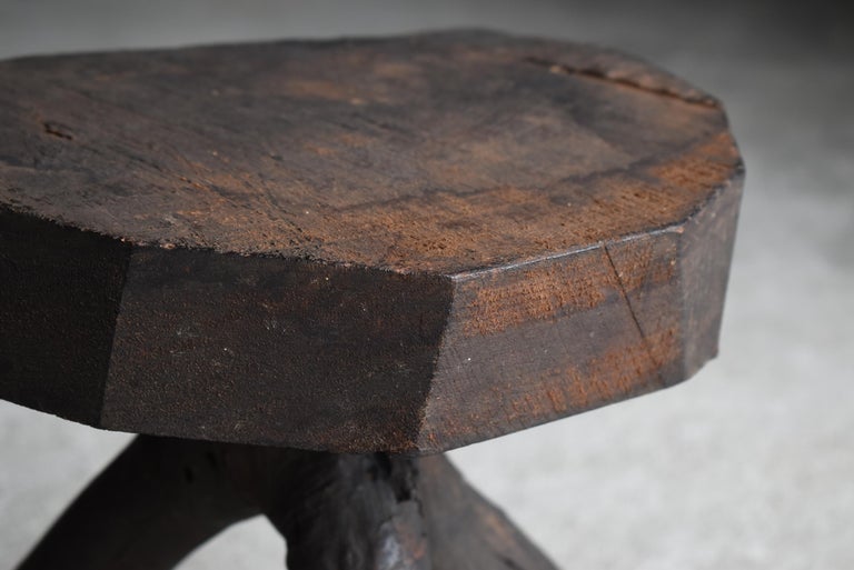 Japanese Antique Primitive Stool 1860s-1900s / Mingei Wabi Sabi Side ...