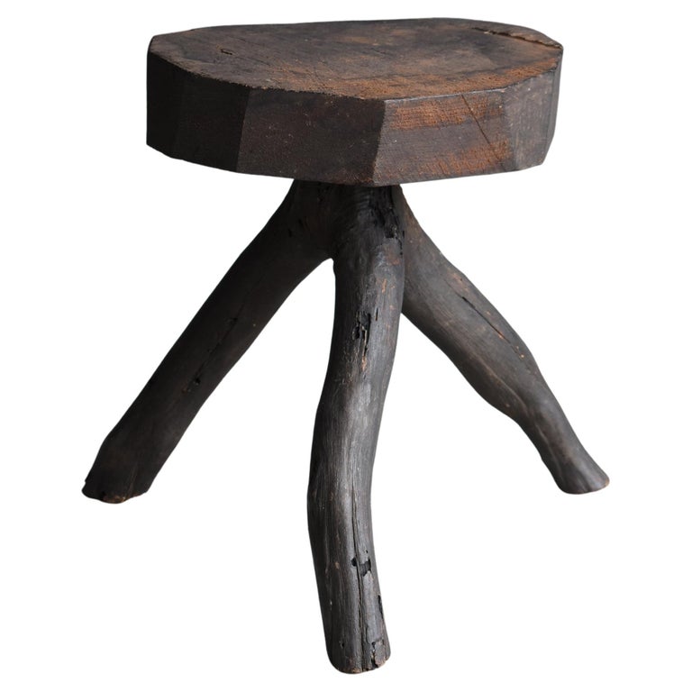 Japanese Antique Primitive Stool 1860s-1900s / Mingei Wabi Sabi Side Chair For Sale at 1stDibs