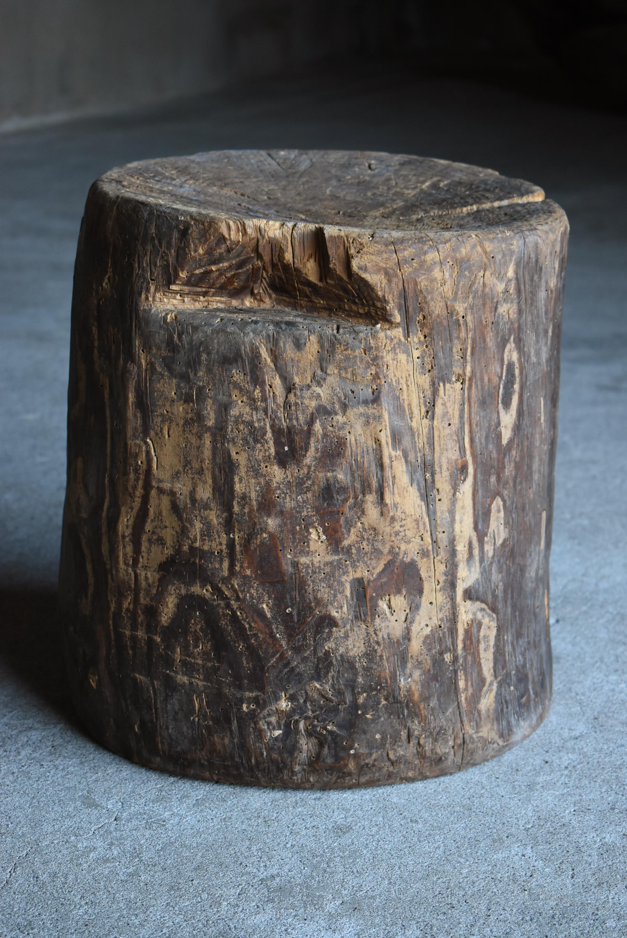 Japanese Antique Primitive Stool 1860s-1900s / Wood Chair Wabi Sabi ...