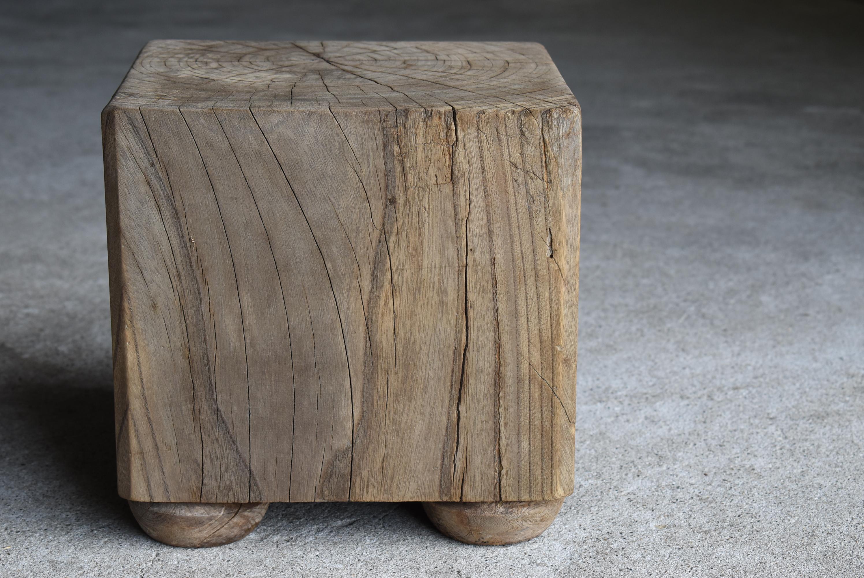 Japanese Antique Primitive Stool 1900s-1940s / Side Table Wabi Sabi For Sale at 1stDibs