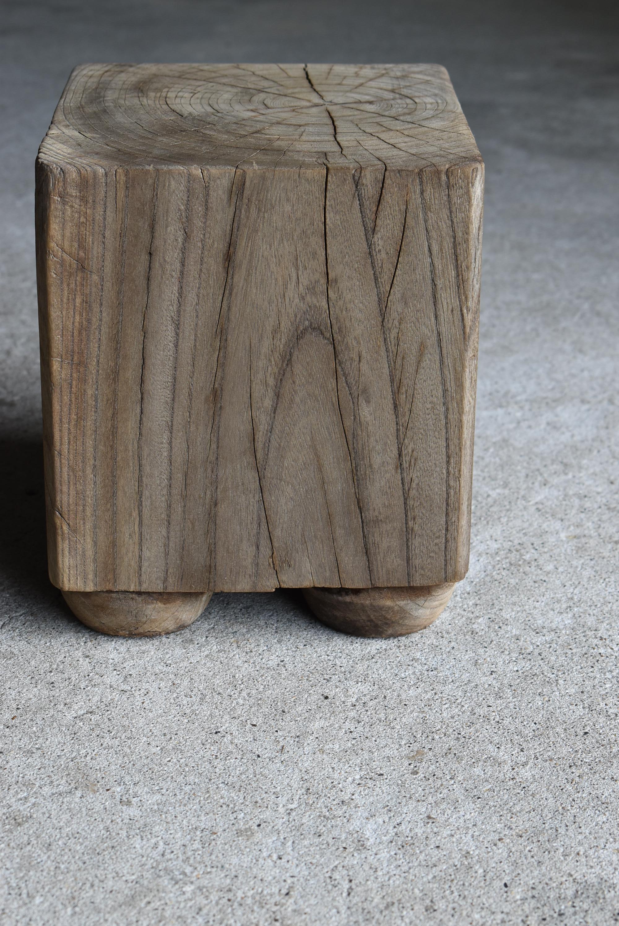 Japanese Antique Primitive Stool 1900s-1940s / Side Table Wabi Sabi For Sale at 1stDibs