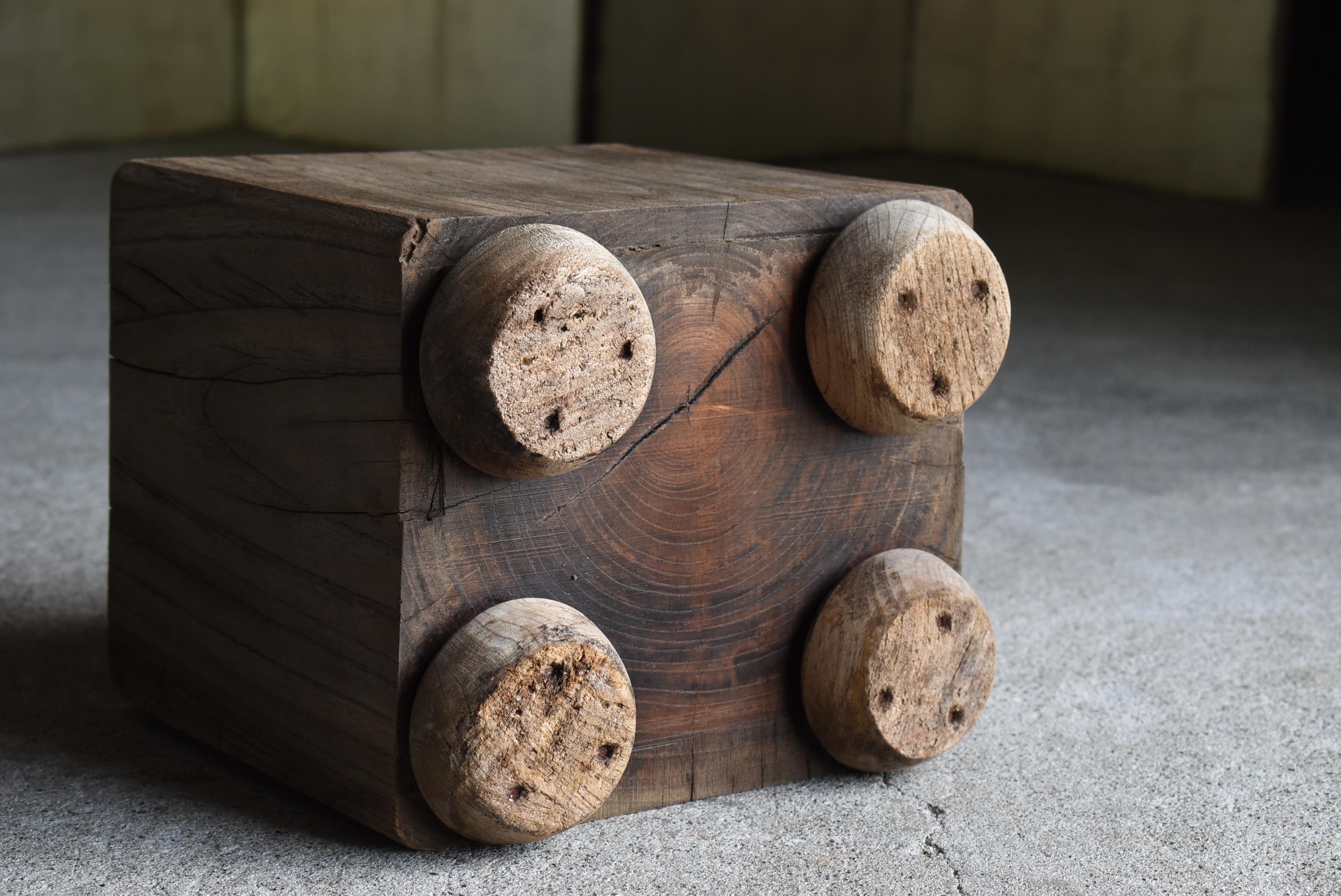 Japanese Antique Primitive Stool 1900s-1940s / Side Table Wabi Sabi For Sale at 1stDibs