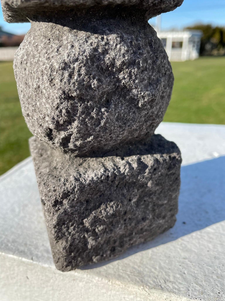 Japanese Antique Sacred Garden Stone Five Elements Earth, Wood, Water ...