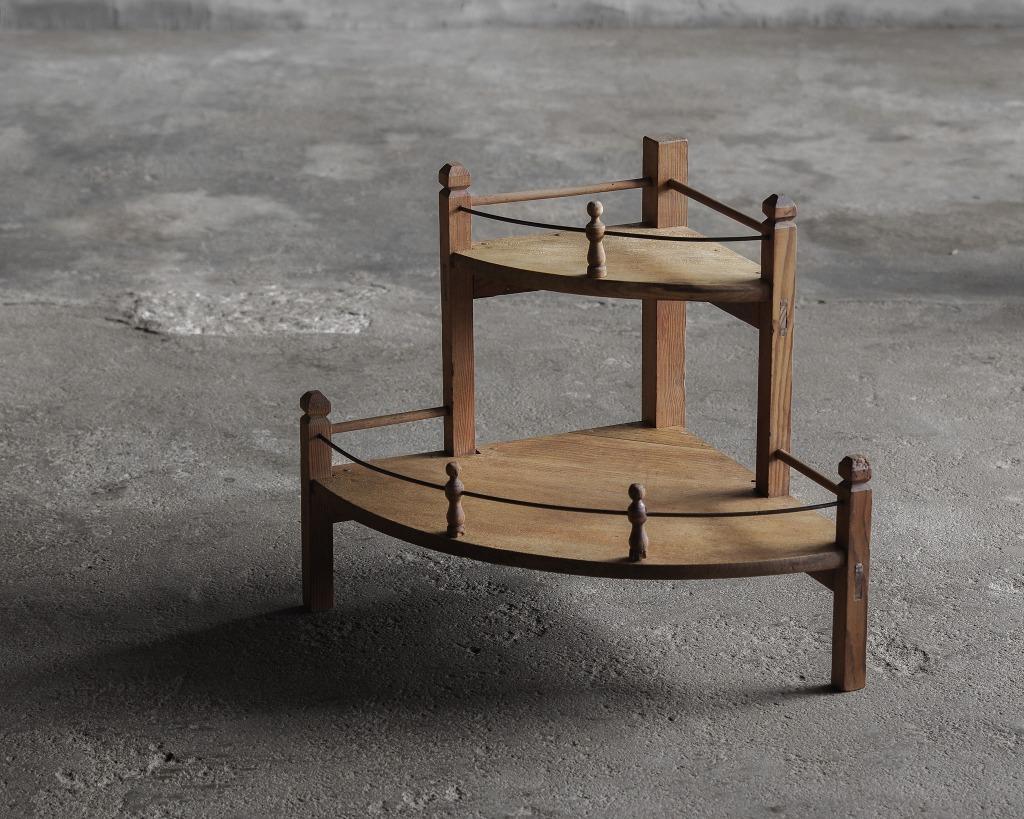 Japanese Antique Small Corner Shelf Display Stand Taisho Period Early ...