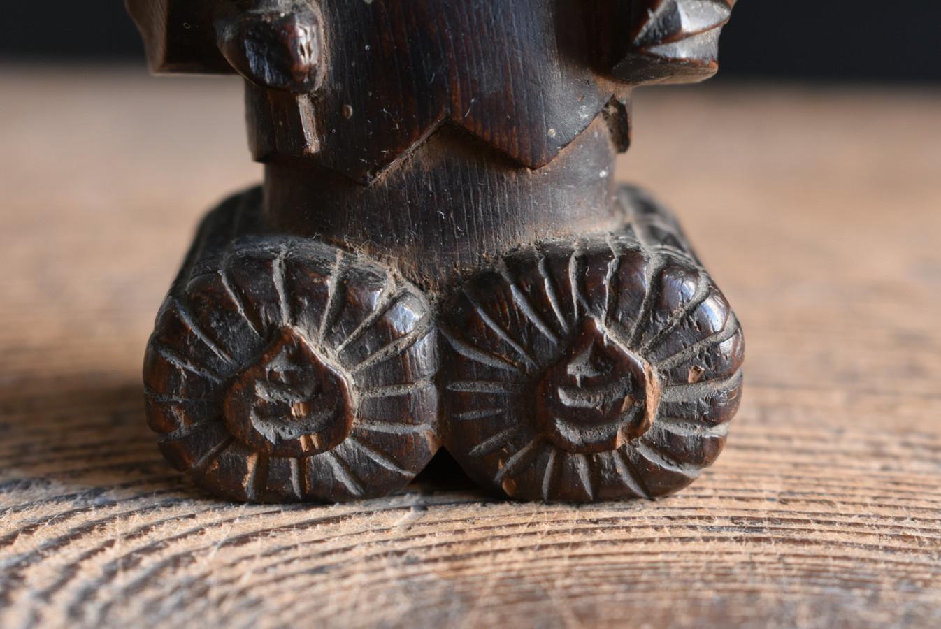 Japanese Antique Small Wooden God/1868-1920/Wood Carving Miniature ...